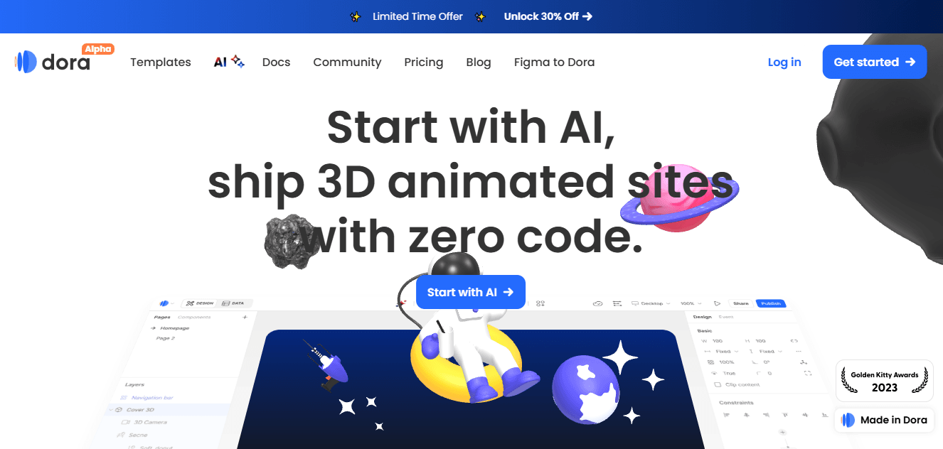 Dora AI: Website Building With AI-Powered 3D Designs